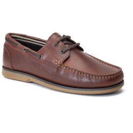 Base London Stern Herren Bootsschuhe aus gebrannt braunem Leder