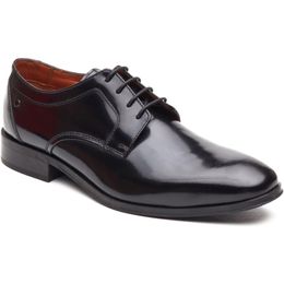 Base London Dome Schn&uuml;rschuhe aus Leder f&uuml;r Herren in Hochglanz Schwarz