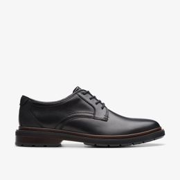 Clarks Burchill Derby schwarze Lederschuhe