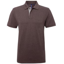 Asquith & Fox Herren Classic Fit Kontrast-Polohemd (Holzkohle/ Grau)