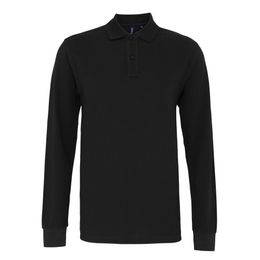 Asquith & Fox Herren Classic Fit Langarm-Poloshirt (Schwarz)