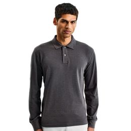 Asquith & Fox Herren Polo-Shirt, lang&auml;rmlig (Holzkohle)