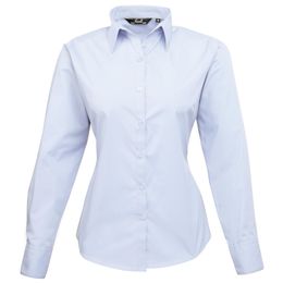 Premier - Bluse f&uuml;r Damen Lang&auml;rmlig (Hellblau)