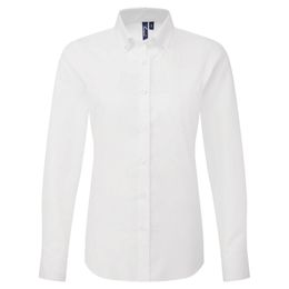 Premier - "Supreme" Hemd f&uuml;r Damen Lang&auml;rmlig (Wei&szlig;)