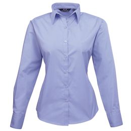Premier - Bluse f&uuml;r Damen Lang&auml;rmlig (Mittelblau)