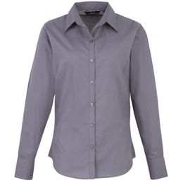 Premier - Bluse f&uuml;r Damen Lang&auml;rmlig (Stahl)
