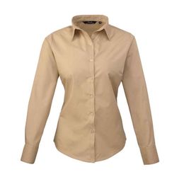 Premier - Hemd f&uuml;r Damen Lang&auml;rmlig (Khaki)