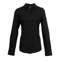 Premier Damen Oxford-Bluse / Bluse / Arbeitshemd, lang&auml;rmlig (Schwarz)