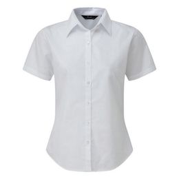 Premier Damen Kurzarm Popeline Bluse / Arbeitshemd (Wei&szlig;)