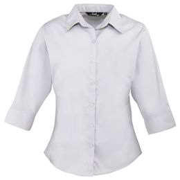 Premier - Bluse f&uuml;r Damen 3/4 &Auml;rmel (Silber)