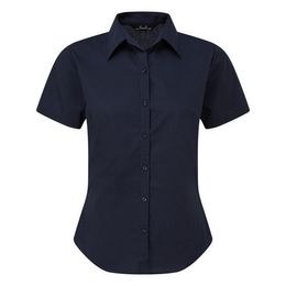 Premier Damen Kurzarm Popeline Bluse / Arbeitshemd (Marineblau)