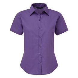 Premier Damen Kurzarm Popeline Bluse / Arbeitshemd (Violett)