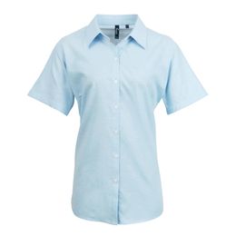 Premier Damen Oxford-Bluse / Bluse / Arbeitshemd, kurz&auml;rmlig (Hellblau)