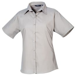 Premier Popeline-Kurzarmbluse f&uuml;r Damen/Damen (Silber)