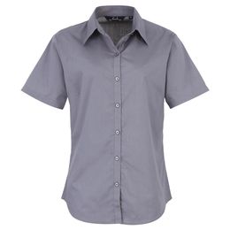 Premier Popeline-Kurzarmbluse f&uuml;r Damen/Damen (Stahl)