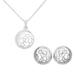 Orphelia 'Blair' Damen 925 Sterling Silber Set: Kettenanh&auml;nger + Ohrringe - Silber SET-7089