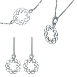 Orphelia 'Jasmine' Damen-Set aus 925er Sterlingsilber: Armband + Ohrringe + Halskette &ndash; Silber SET-7076