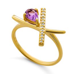 Orphelia 'Charlotte' Damen-Ring aus 925er Sterlingsilber &ndash; Gold ZR-7580/A