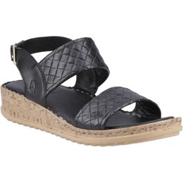 Hush Puppies Ebony Geflochtene Leder Damen Schwarze Sandalen