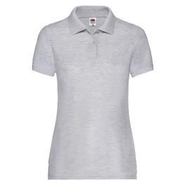 Fruit of the Loom - "Lady Fit 65/35" Poloshirt f&uuml;r Damen (Grau meliert)