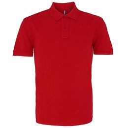 Asquith & Fox Herren Polohemd mit kurzen &Auml;rmeln (Kardinalrot)