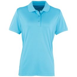 Premier Damen Coolchecker Piqu&eacute; Polo-Shirt / Polohemd, Kurzarm (T&uuml;rkis)