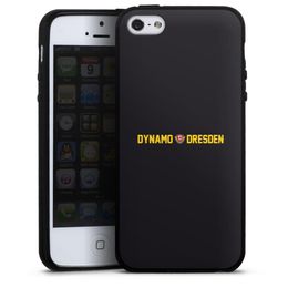 DeinDesign iPhone SE (2016-2019) Handy Silikon H&uuml;lle Case schwarz Handyh&uuml;lle Sg Dynamo Dresden Official Licensed Product Lettering