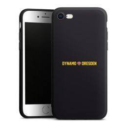 DeinDesign iPhone SE (2020) Handy Premium Silikon H&uuml;lle Handyh&uuml;lle schwarz Case Sg Dynamo Dresden Official Licensed Product Lettering Silikon Premium Case
