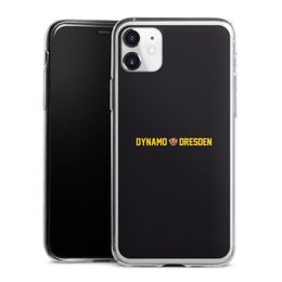 DeinDesign iPhone 11 Handy Slim Case Silikon Handyh&uuml;lle transparent H&uuml;lle extra d&uuml;nn Sg Dynamo Dresden Official Licensed Product Lettering Silikon Slim Case