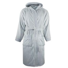 The One Towelling - Morgenmantel f&uuml;r Herren/Damen Unisex, mit Kapuze (Silbergrau)