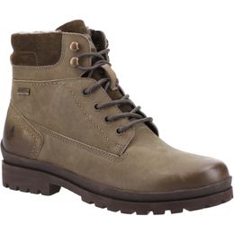 Hush Puppies Annay Leder Damen Stiefel Khaki