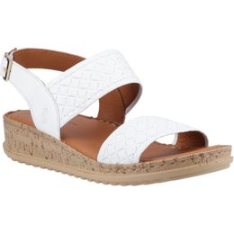 Hush Puppies Ebony Geflochtenes Leder Damen Wei&szlig;e Sandalen