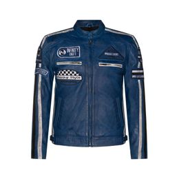 Herren Racing Leder Bikerjacke-Portland