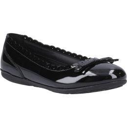 Hush Puppies Lillie Ballerina Patent M&auml;dchenschwarze Ballettschuhe Aus Leder
