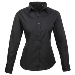 Premier - Bluse f&uuml;r Damen Lang&auml;rmlig (Schwarz)