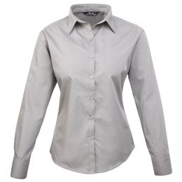 Premier - Bluse f&uuml;r Damen Lang&auml;rmlig (Silber)
