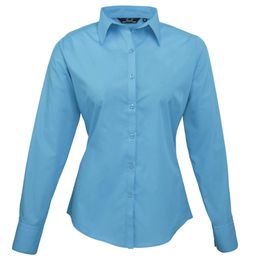 Premier - Bluse f&uuml;r Damen Lang&auml;rmlig (T&uuml;rkis)