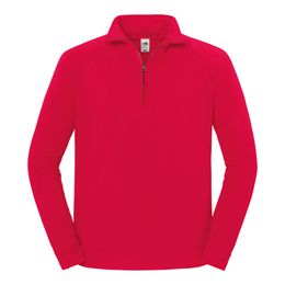 Fruit of the Loom - "Iconic Premium" Sweatshirt f&uuml;r Herren, mit kurzem Rei&szlig;verschluss (Rot)