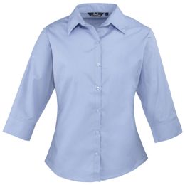 Premier - Bluse f&uuml;r Damen 3/4 &Auml;rmel (Mittelblau)