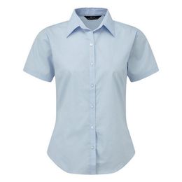 Premier Damen Kurzarm Popeline Bluse / Arbeitshemd (Hellblau)