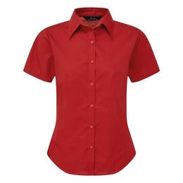 Premier Damen Kurzarm Popeline Bluse / Arbeitshemd (Rot)