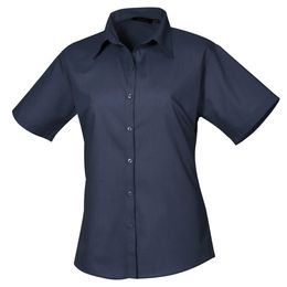 Premier Popeline-Kurzarmbluse f&uuml;r Damen/Damen (Marine)