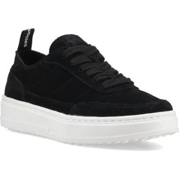 Hush Puppies Nesta Leder Damen Schwarze Standard Sneakers
