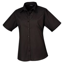Premier Popeline-Kurzarmbluse f&uuml;r Damen/Damen (Schwarz)