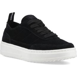 Hush Puppies Nesta Leder Damen Schwarze Standard Sneakers