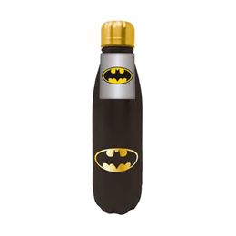 Batman - Wasserflasche, Bat Signal, Metall, 540ml (Schwarz/Gold)