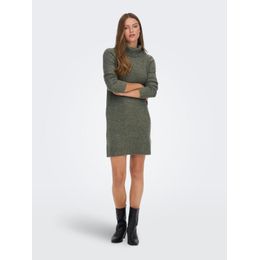 Jacqueline de Yong Strickkleid JDY "JDYELANORA L/S COWLNECK DRESS KNT NOOS", Damen, Gr. L, N-Gr, gr&uuml;n (kalamata detail:melange), Feinstrick, Obermaterial: 76% Polyacryl, 21% Polyester, 3% Elasthan, meliert, unifarben, regular fit, Kleider Strickkleid