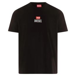 Schwarzes T-Shirt mit kleinem D-Logo von Diesel