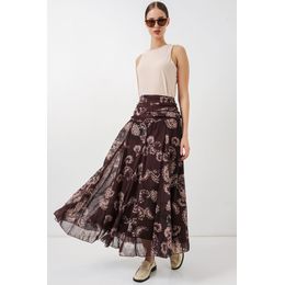 Hohe Taillen-Paisley-Maxikleid