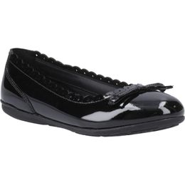 Hush Puppies Lillie Ballerina Patent M&auml;dchenschwarze Ballettschuhe Aus Leder
